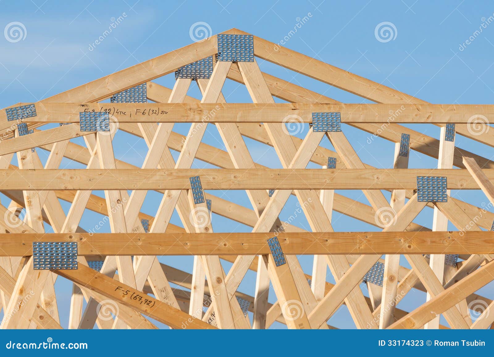 New Residential Construction Home Framing Stock Image - Image of estate ...