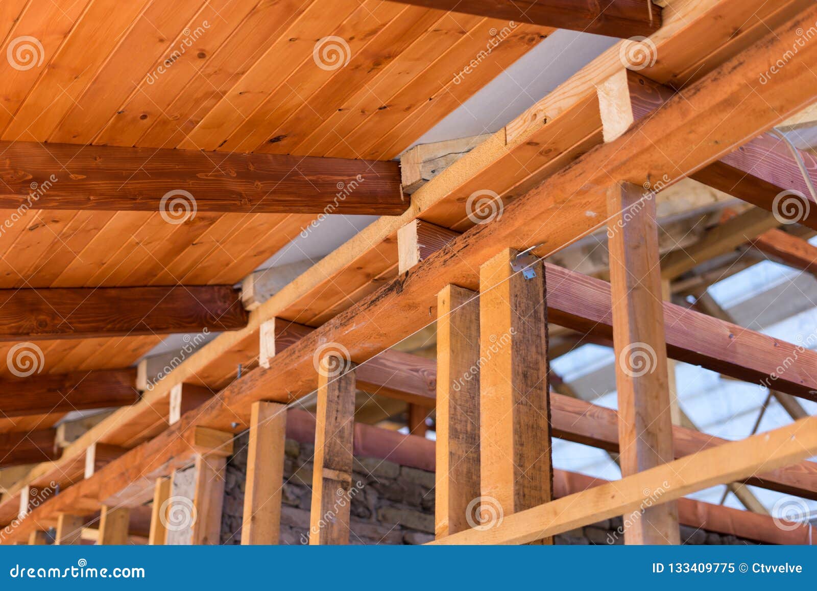 Residential Construction House Framing Stock Image - Image of framework ...