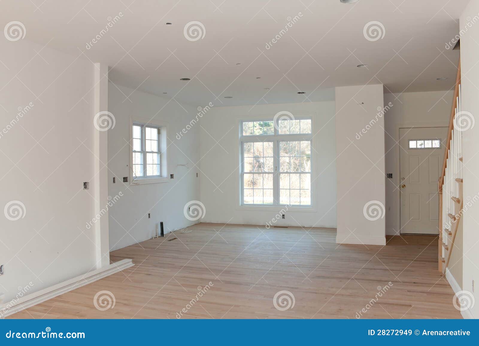 New Residential Home Interior Empty Stock Image - Image of building ...