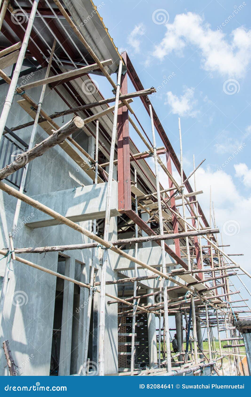 New Residential Home Under Construction Stock Image - Image of header ...