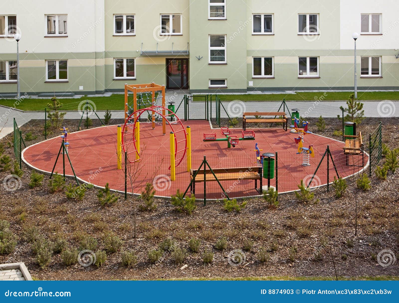 New Residential with Playground Stock Image - Image of residential ...