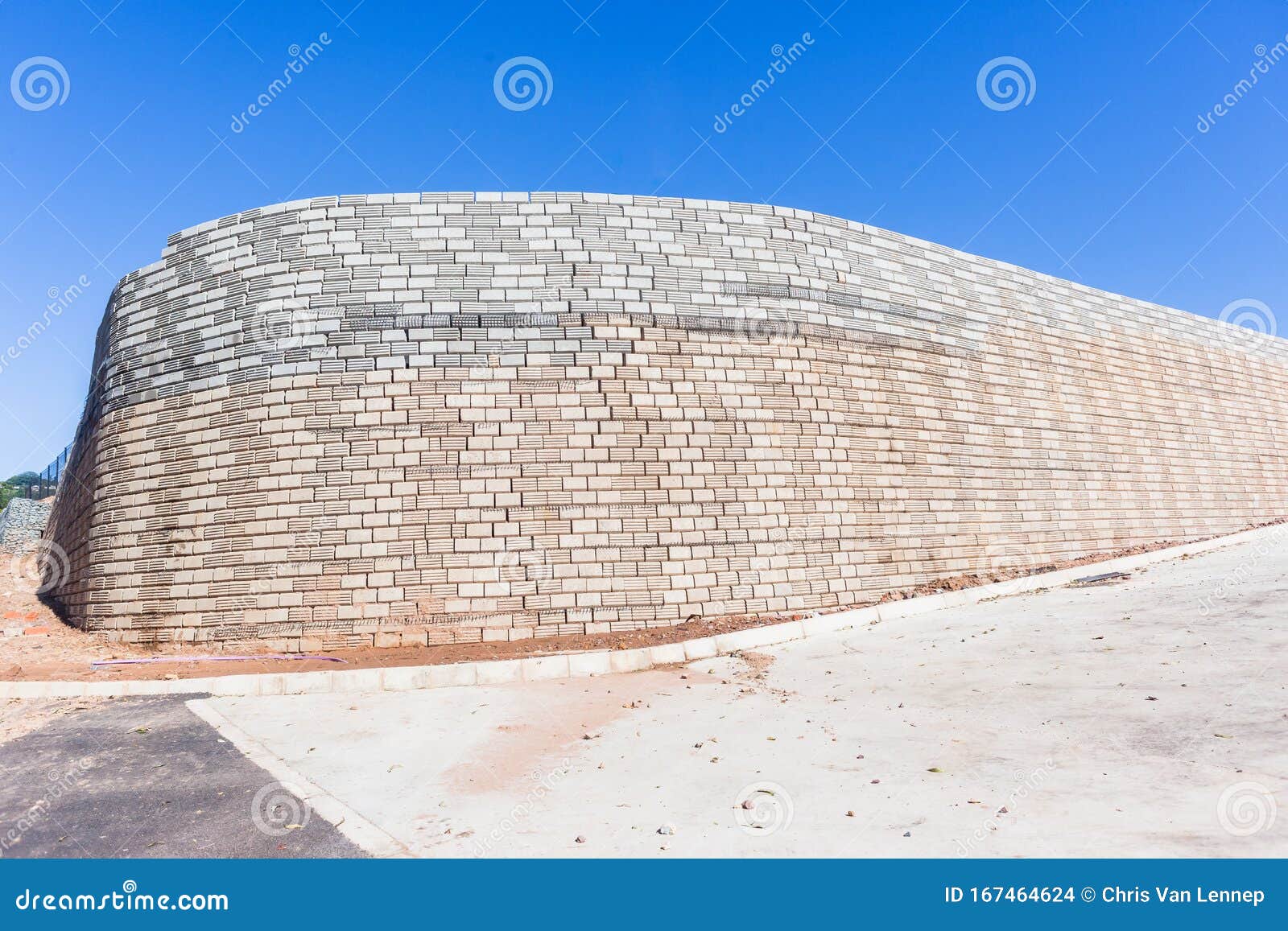 New Retaining Wall Structure Development Property Stock Photo - Image ...