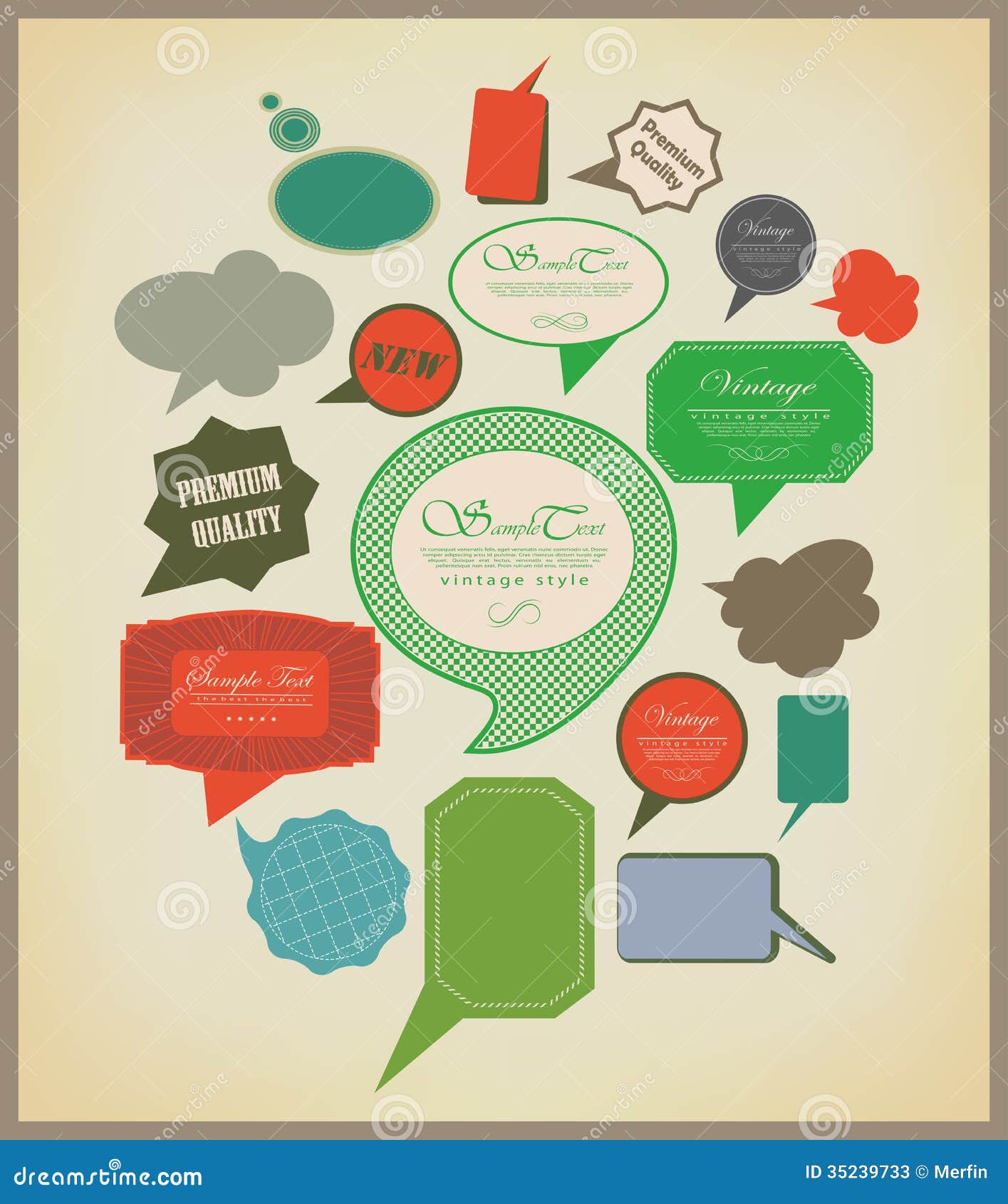 The New Retro Speech Bubbles Stock Vector - Illustration of banner ...