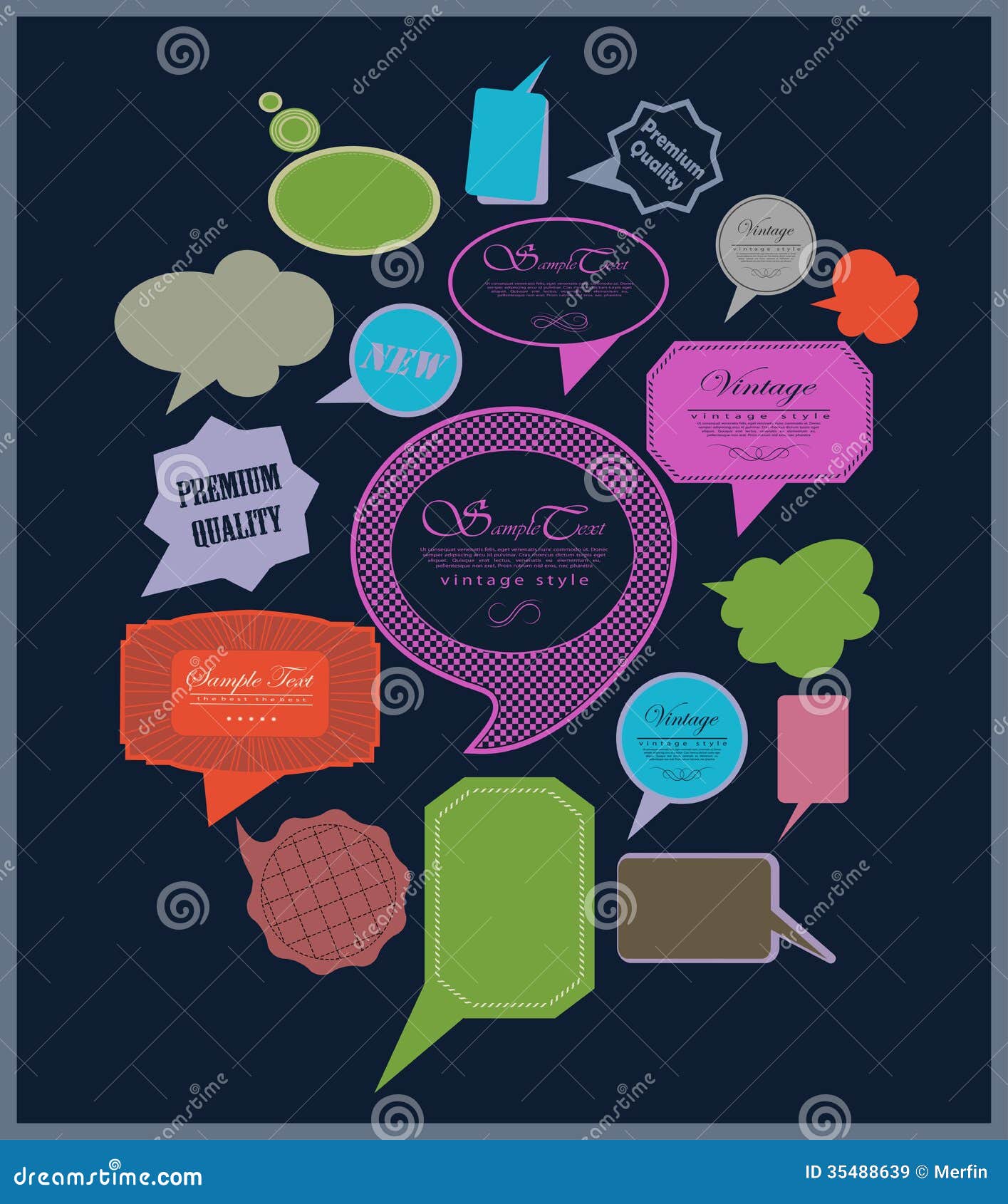 The New Retro Speech Bubbles Stock Vector - Illustration of bubble ...