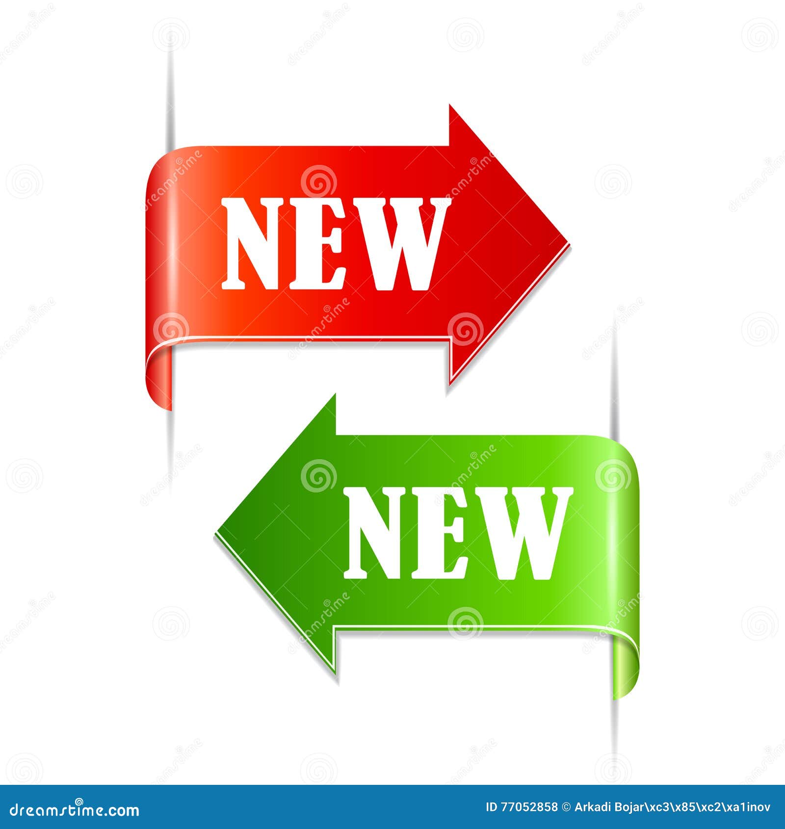 New ribbons set stock vector. Illustration of label, fresh - 77052858