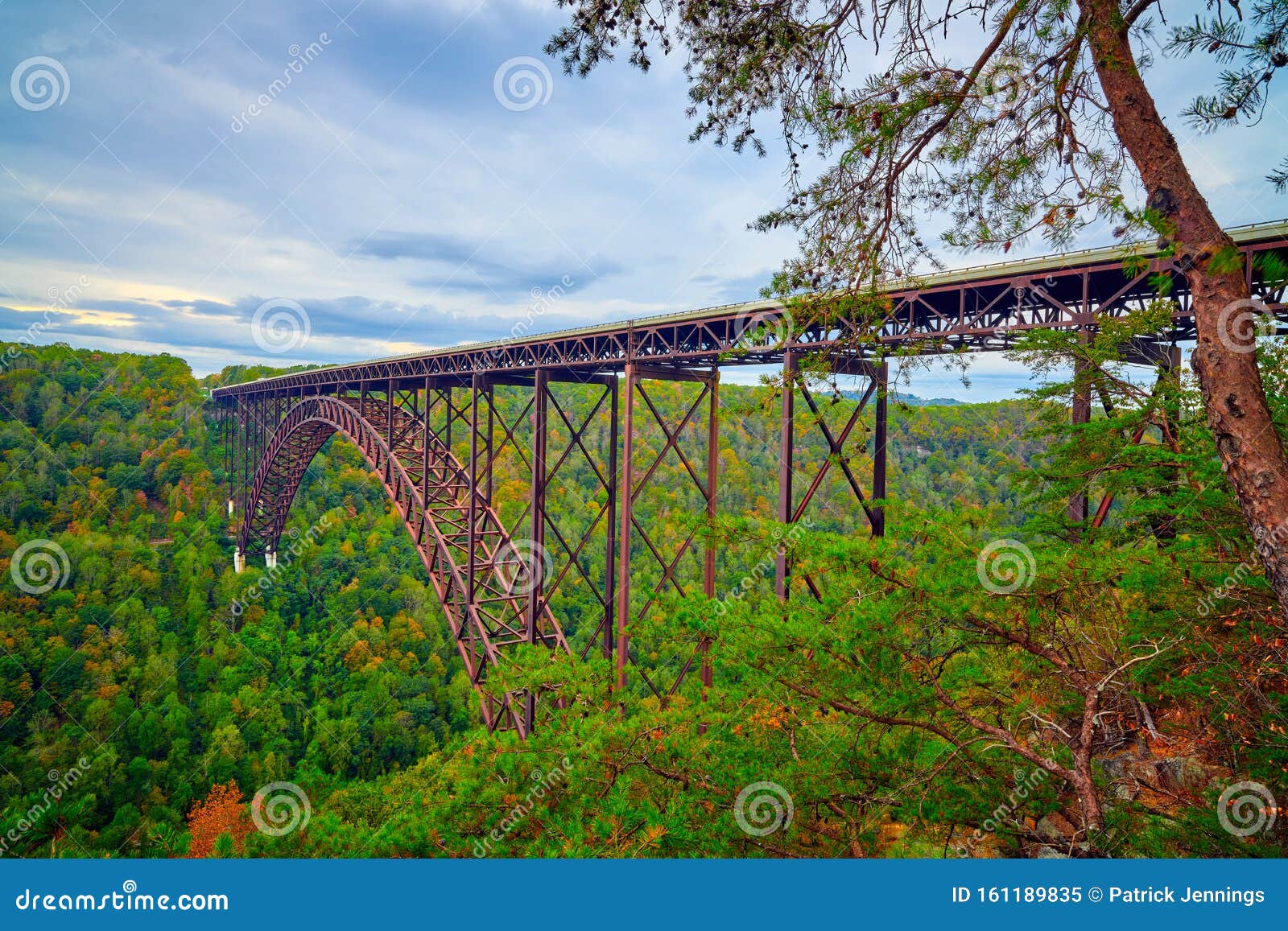 New River Gorge Bridge As Viewed from Overlook Stock Image - Image of ...