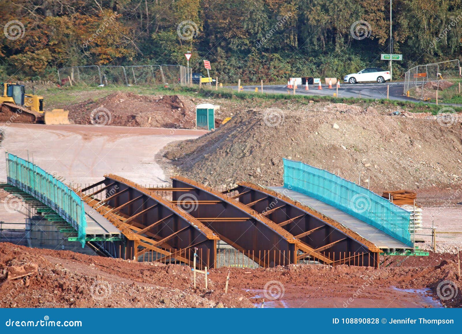 Road Bridge Under Construction Stock Photo - Image of site, bars: 108890828