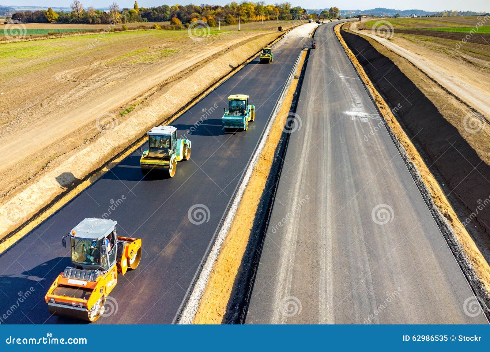 New road construction stock image. Image of paving, blacktopping - 62986535