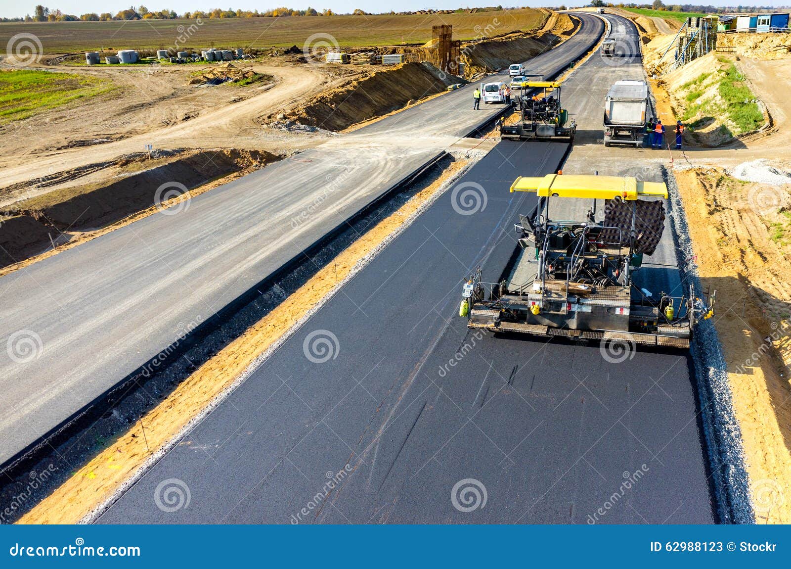 New road construction stock image. Image of roadworks - 62988123