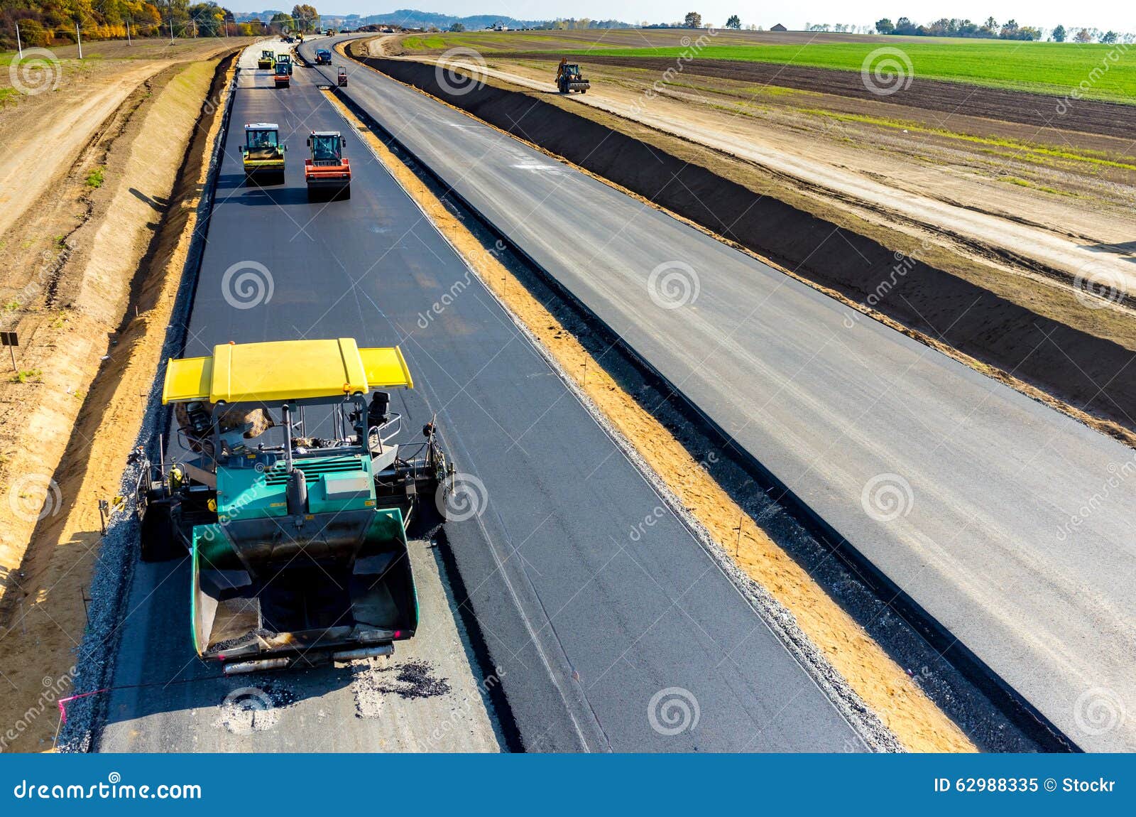 New road construction stock image. Image of black, pavement - 62988335