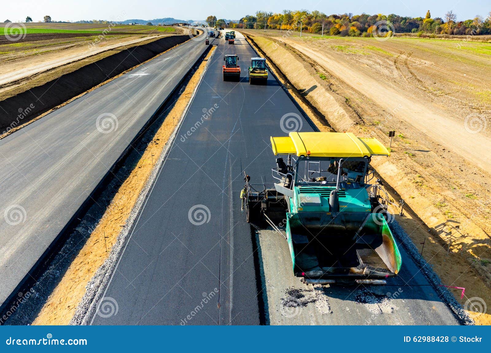 New road construction stock photo. Image of activity - 62988428
