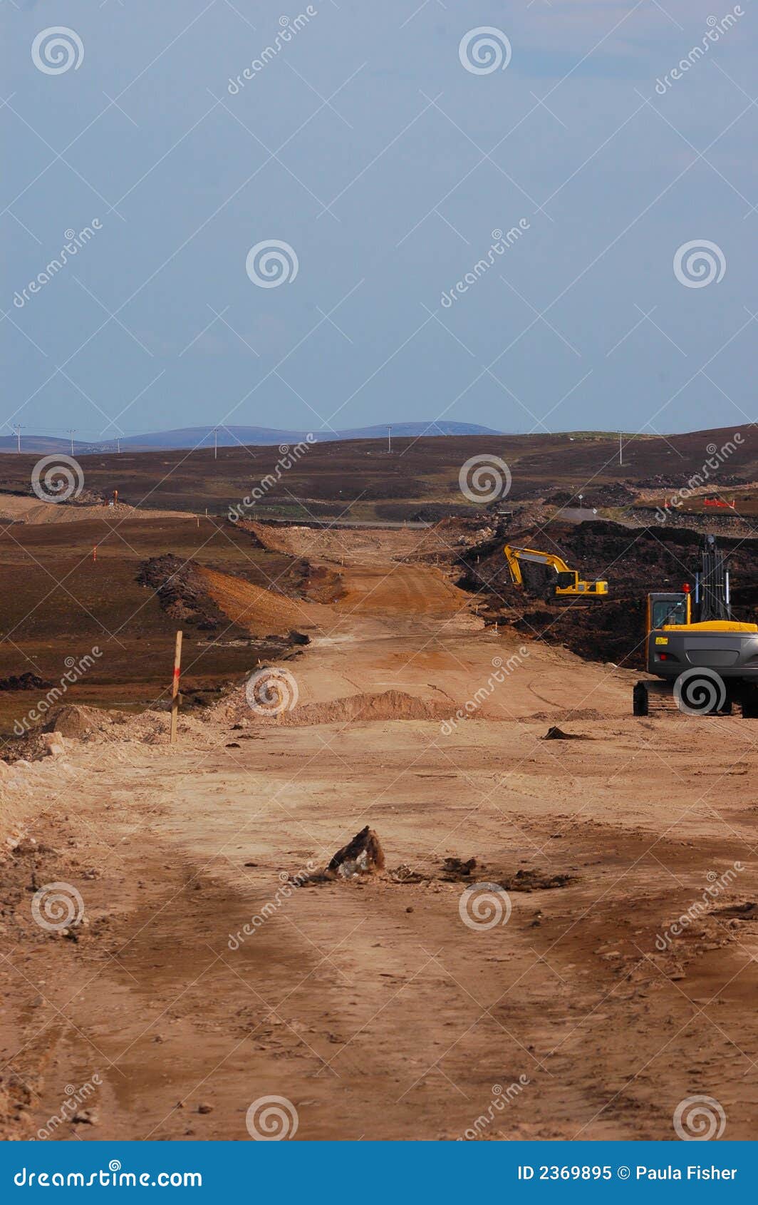 New Road Construction Portrait Stock Image - Image of excavate, site ...