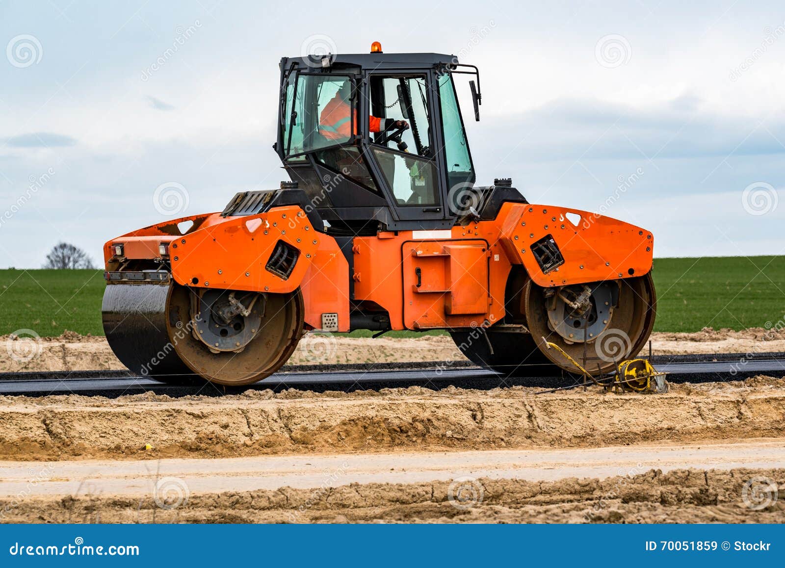 New road construction stock image. Image of pneumatic - 70051859