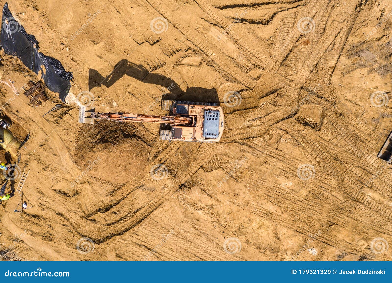 New Road Construction Site Aerial View. Highway Stock Image - Image of ...