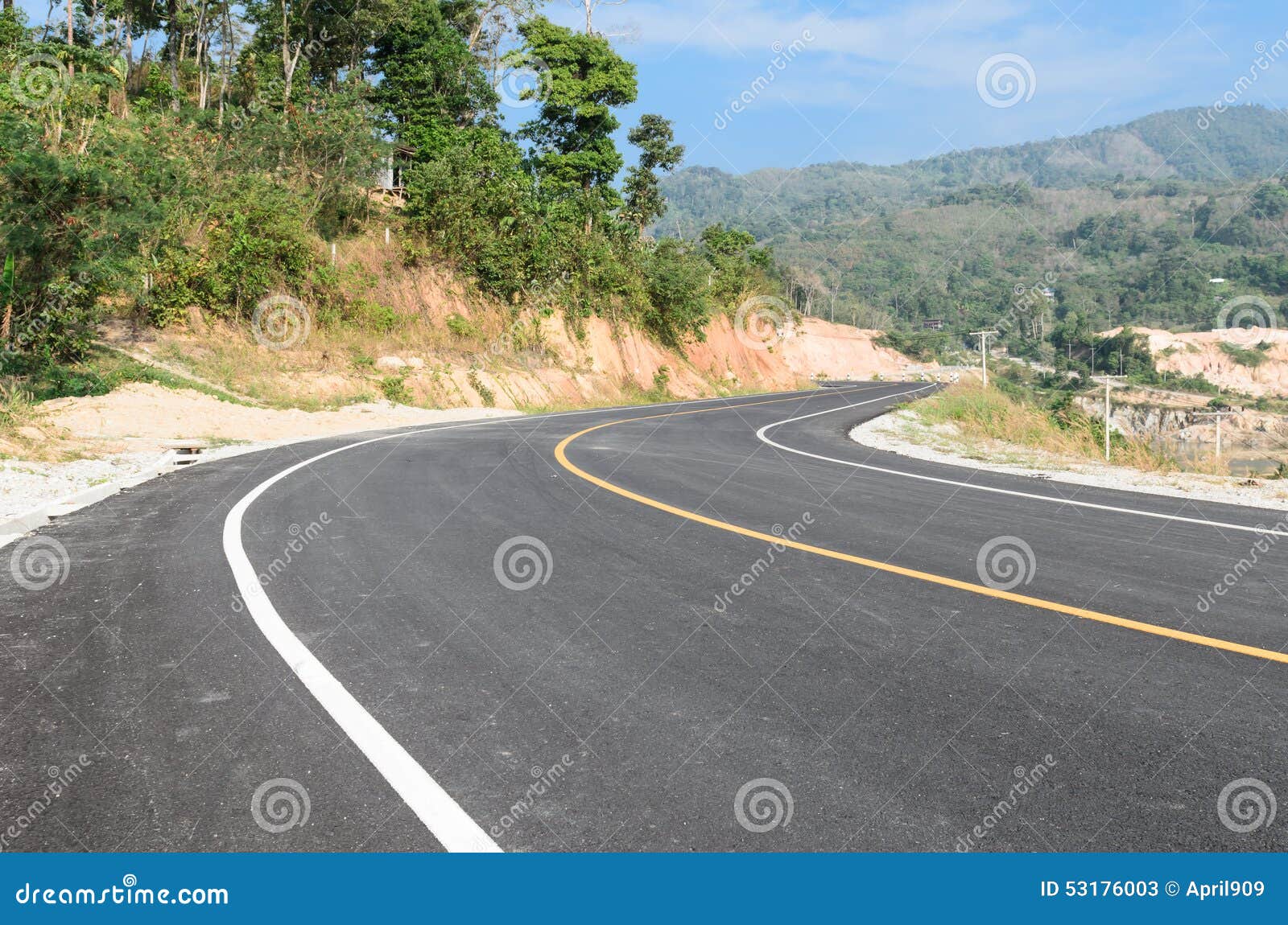New road to hill stock image. Image of field, forest - 53176003