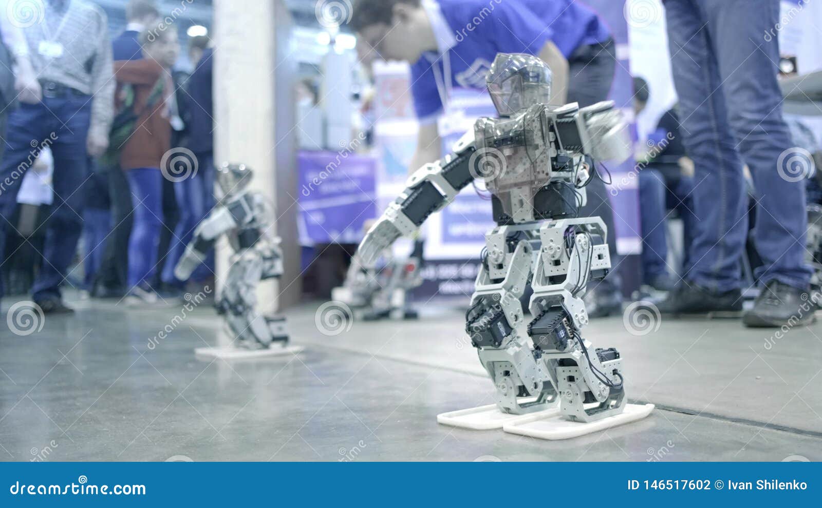 New Robot Android Dancing on the Show. Shows Human Movements Stock ...