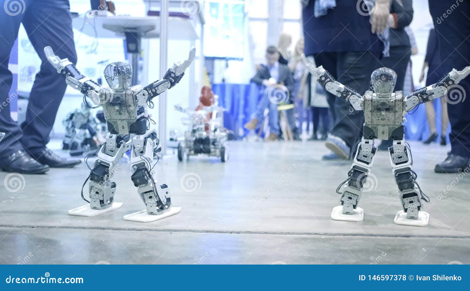 New Robot Android Dancing on the Show. Shows Human Movements Stock ...