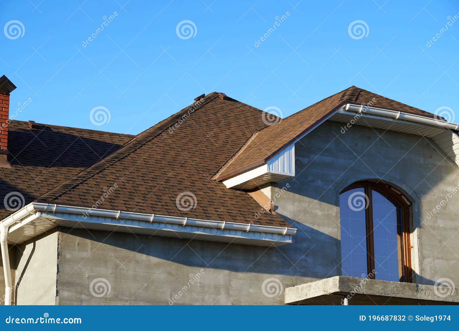 New Roof and House Under Construction Stock Photo - Image of building ...