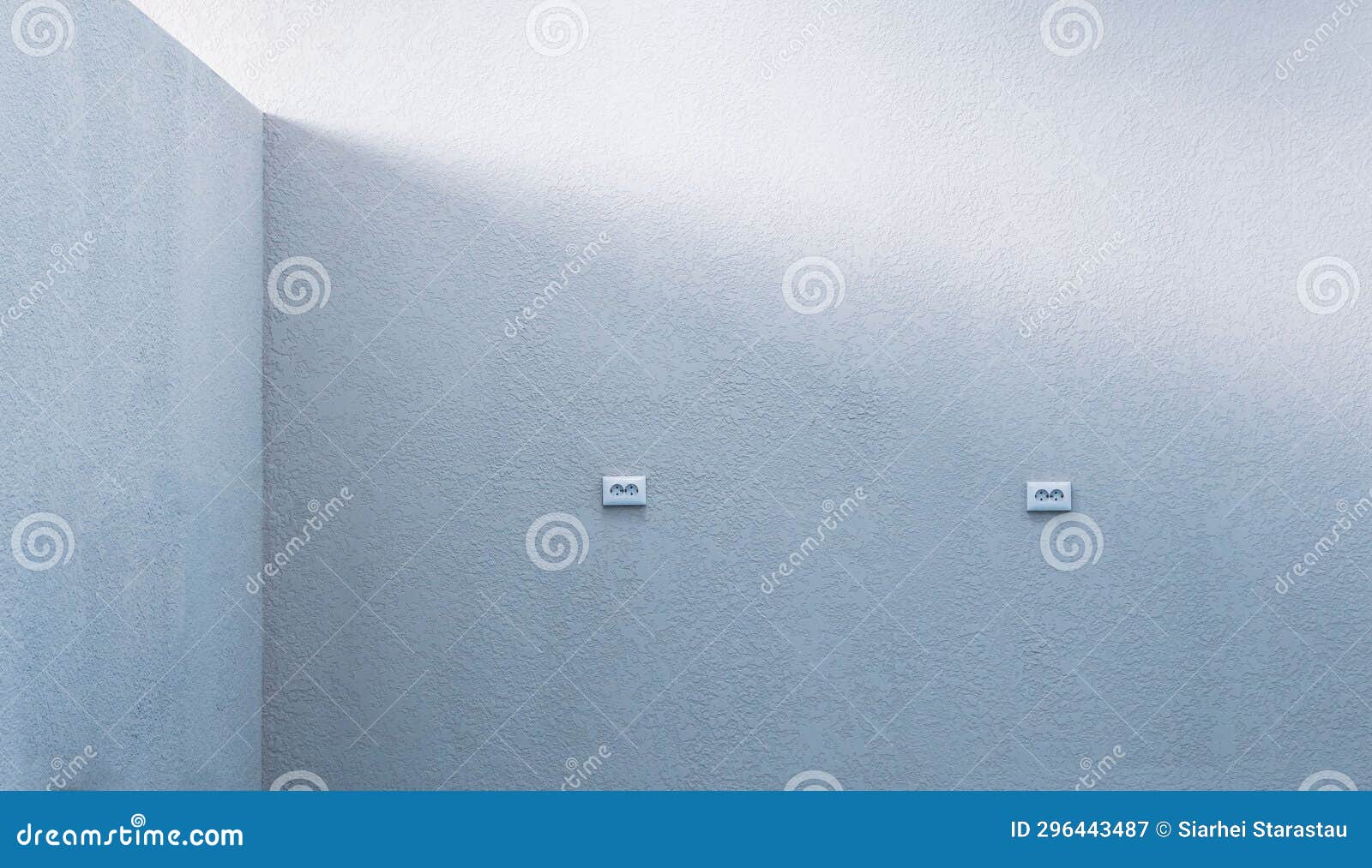 New Room Wall with Electrical Outlets Stock Image - Image of modern ...