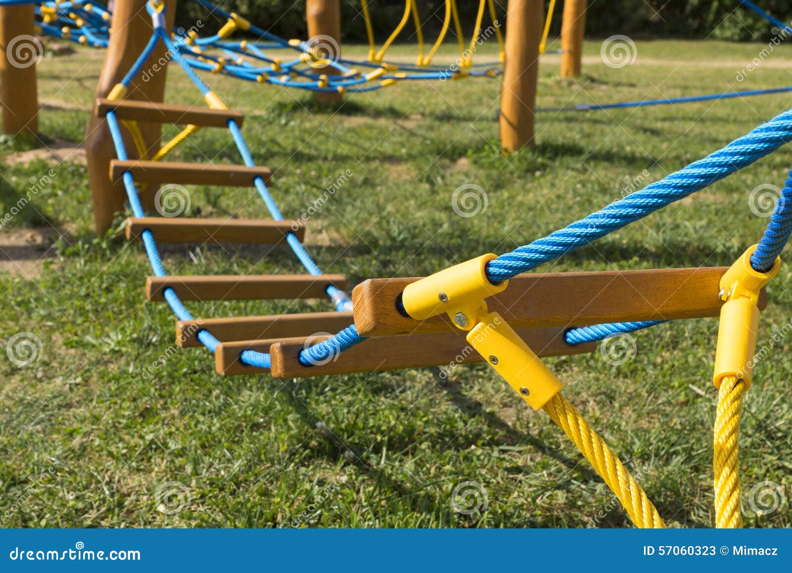 New rope bridge stock image. Image of climbing, bridge - 57060323