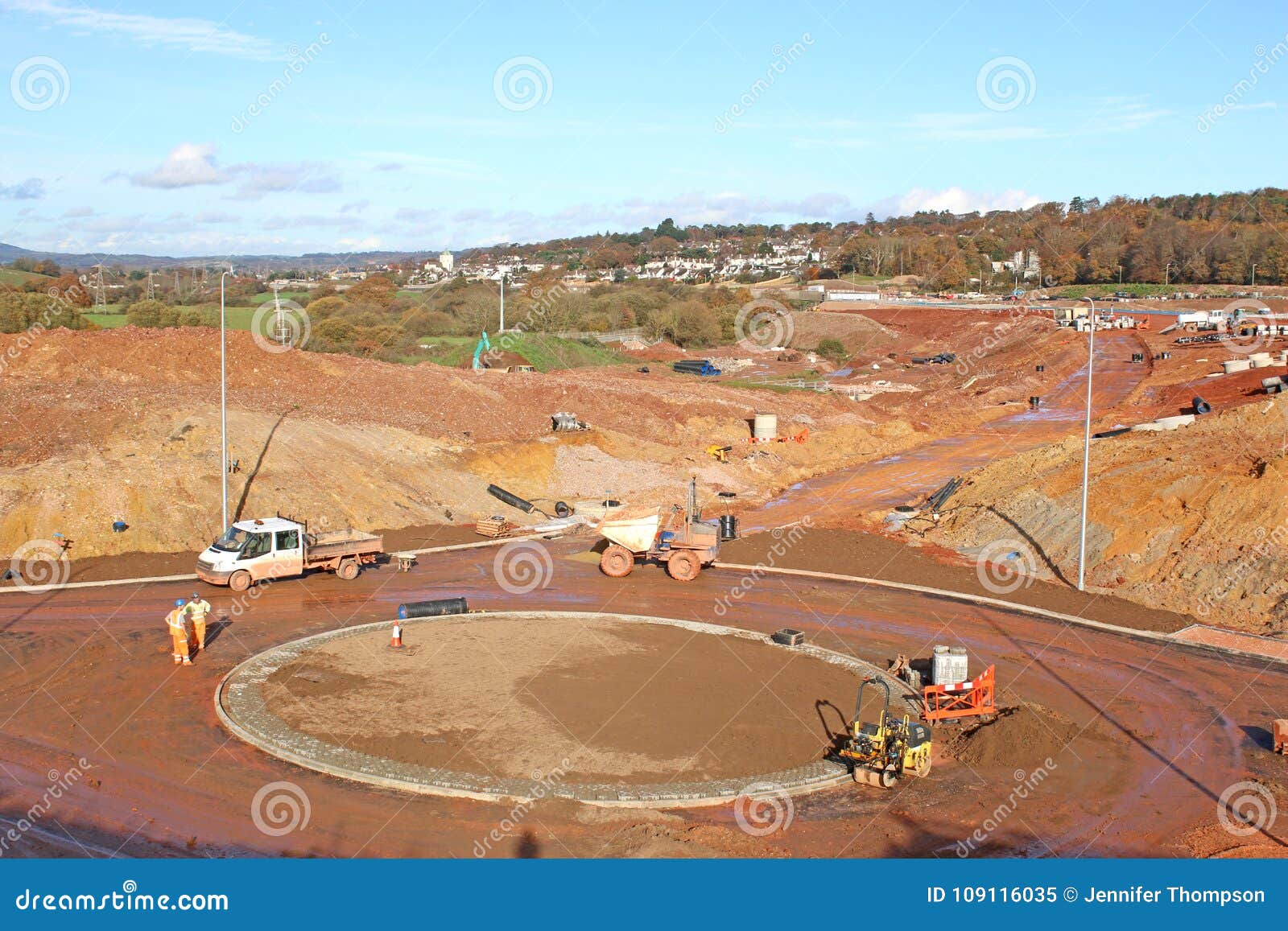 Roundabout Under Construction Stock Image - Image of building, junction ...