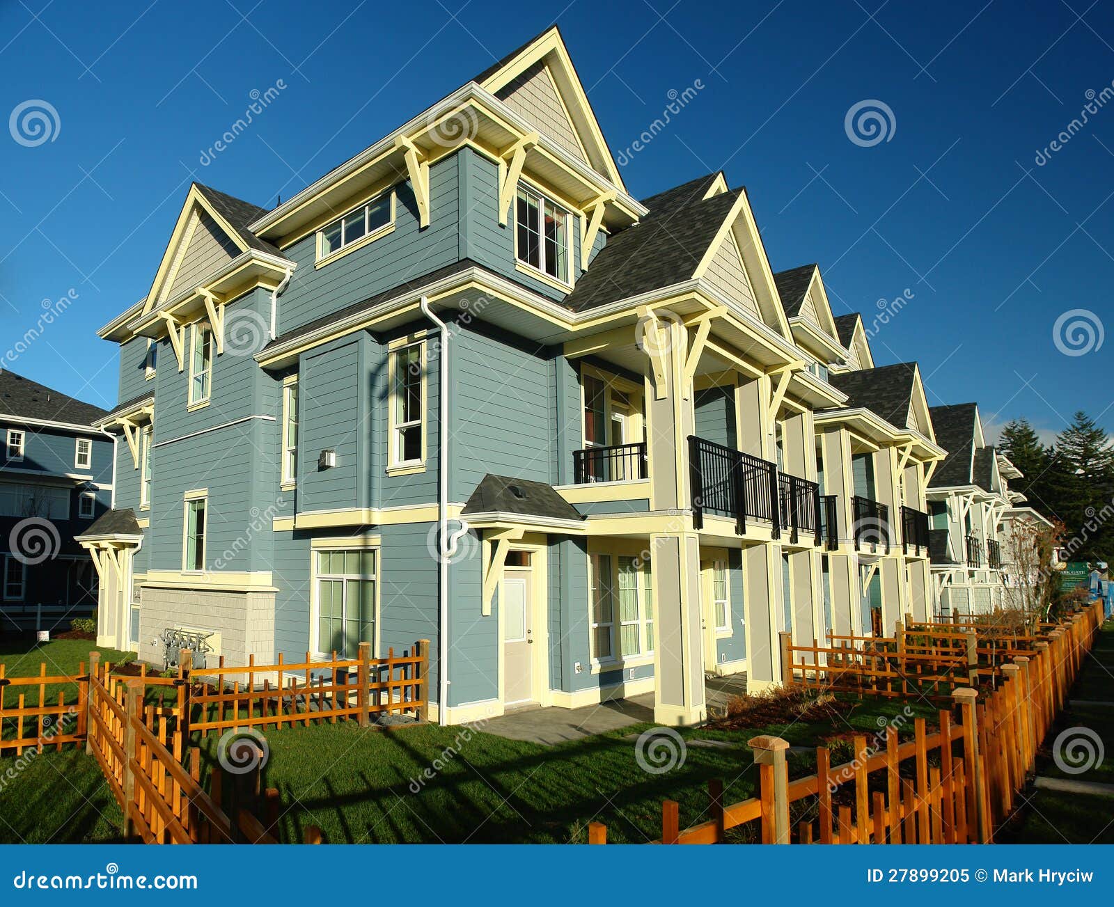 New Row of Homes Houses stock image. Image of townhouse - 27899205