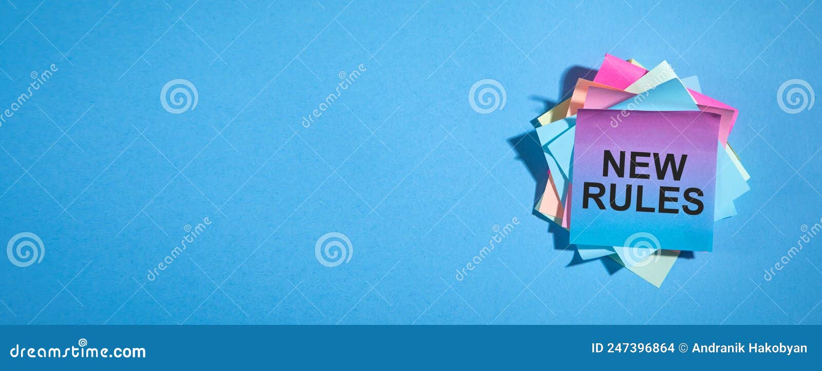 New Rules on Colorful Sticky Notes. Business Concept Stock Photo ...