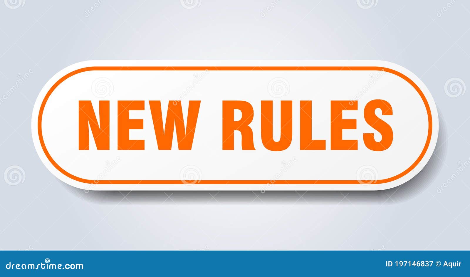 New Rules Sign. Rounded Isolated Button. White Sticker Stock Vector ...