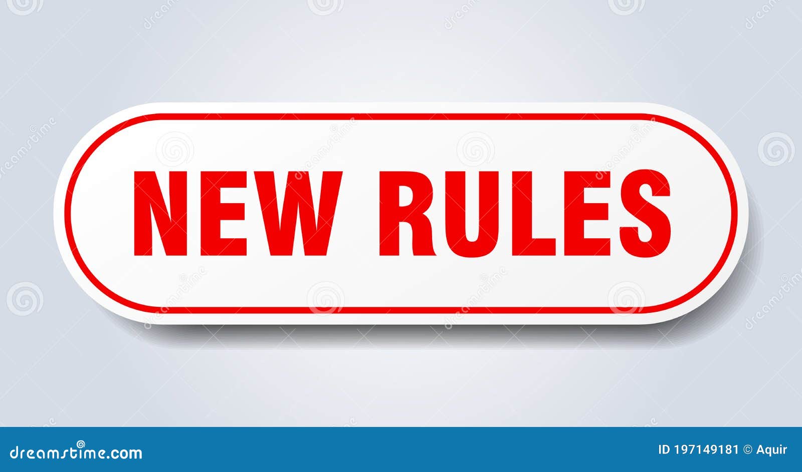 New Rules Sign. Rounded Isolated Button. White Sticker Stock Vector ...