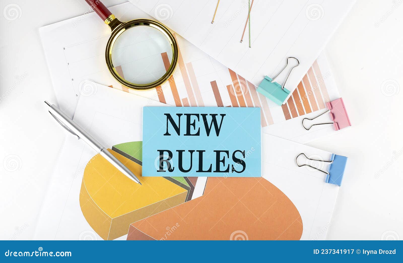 NEW RULES Text on the Sticker on the Paper Diagram Stock Image - Image ...