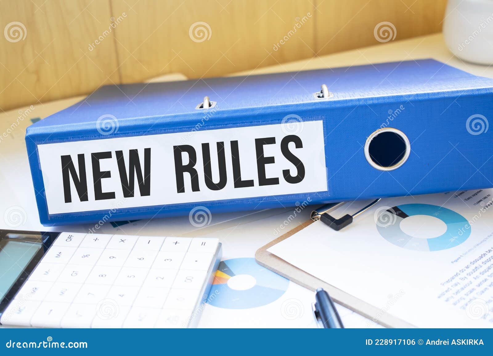 New Rules Words on Labels with Document Binders Stock Photo - Image of ...
