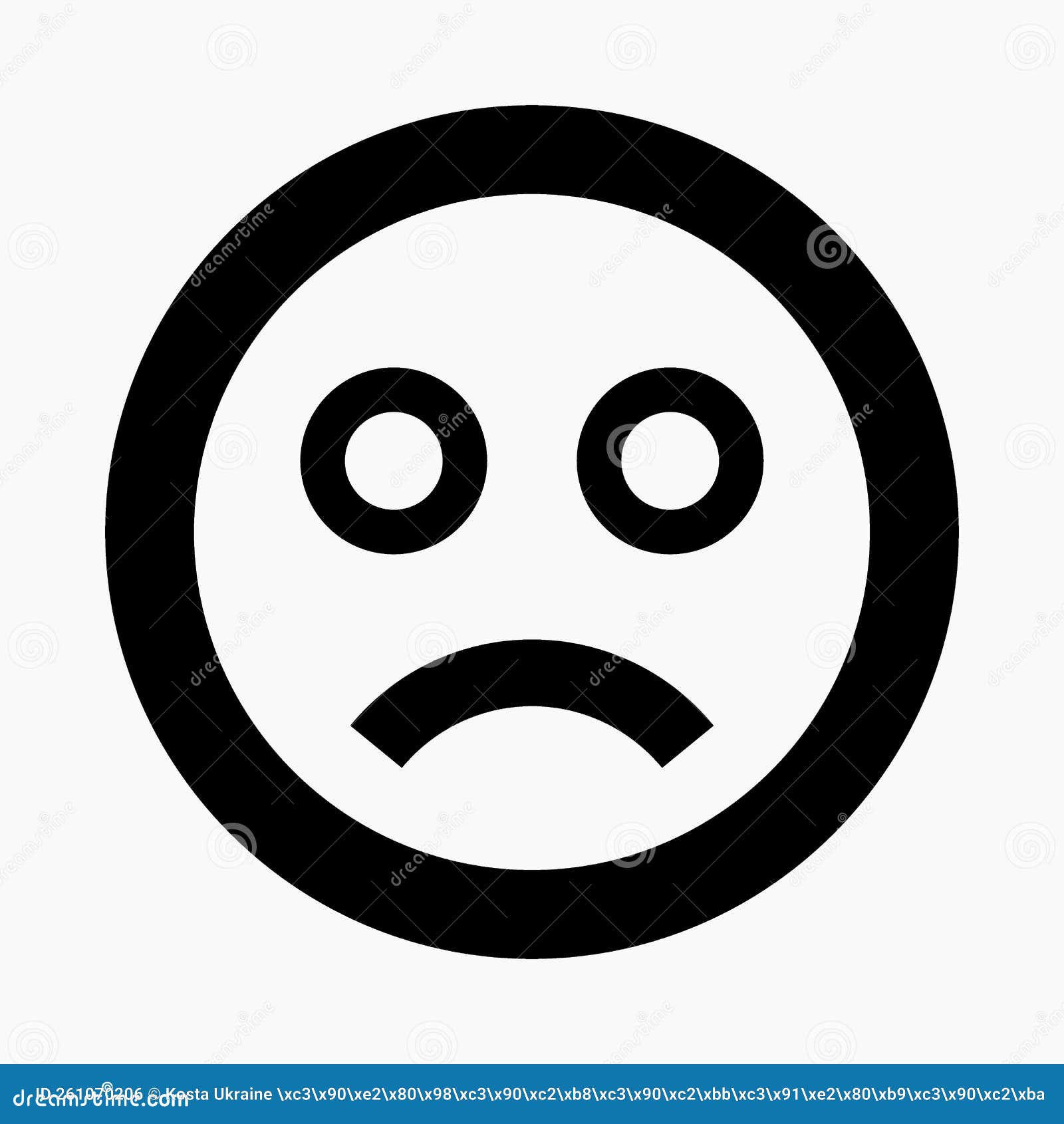 New sad smiley icon stock vector. Illustration of emoticon - 261070206