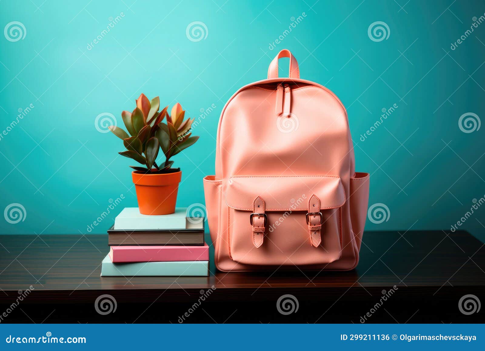 New School Bag on a Student S Desk in the Classroom. Back To School ...