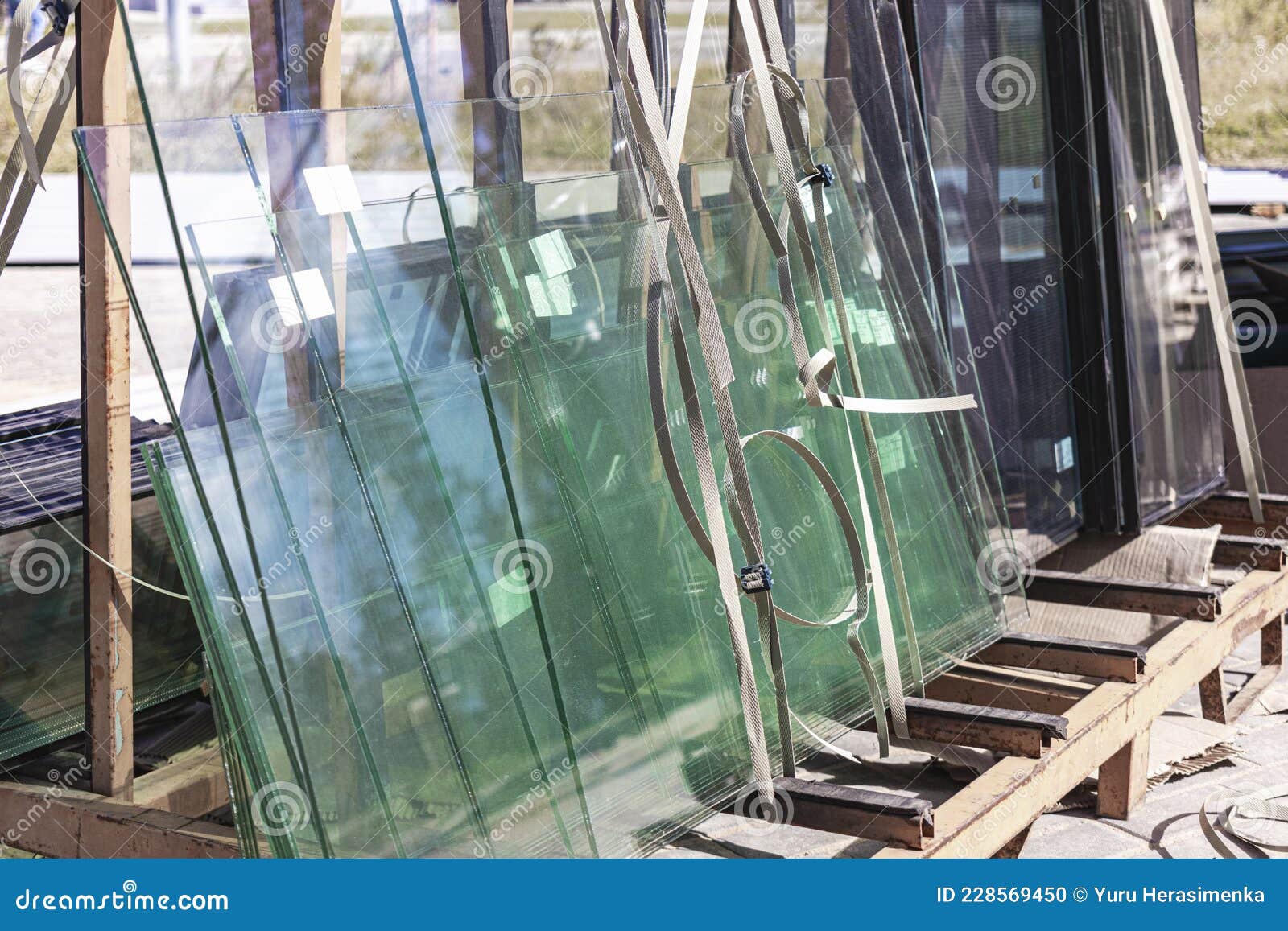 New Sealed Glass Units at Building Site. Storage and Preparation at the ...