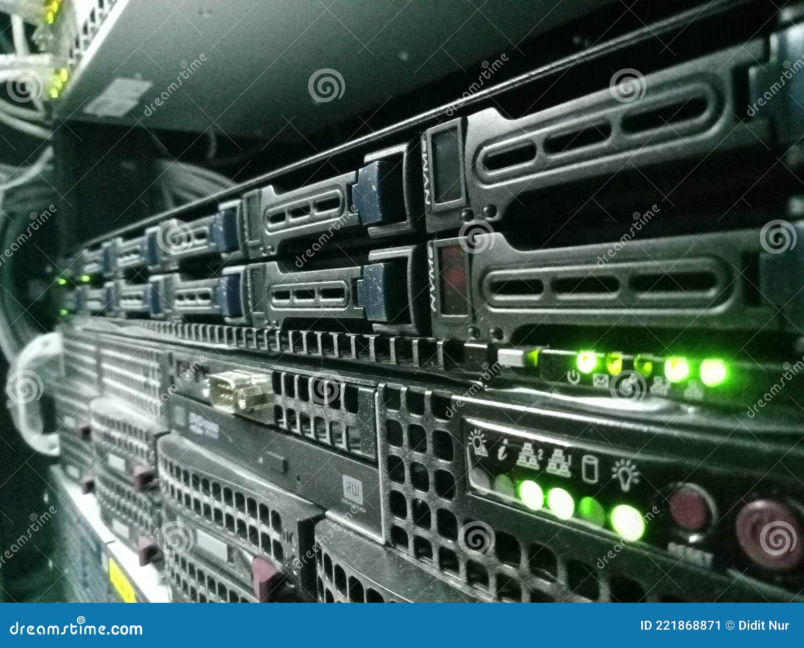 New server on rack stock image. Image of multimedia - 221868871