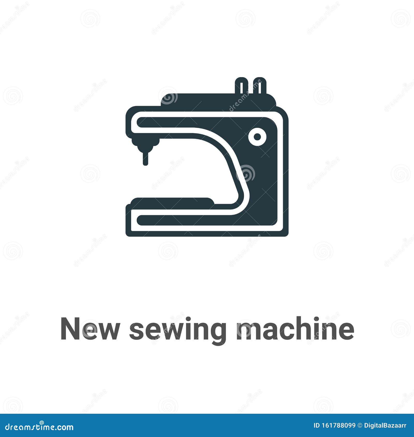 New Sewing Machine Vector Icon on White Background. Flat Vector New ...