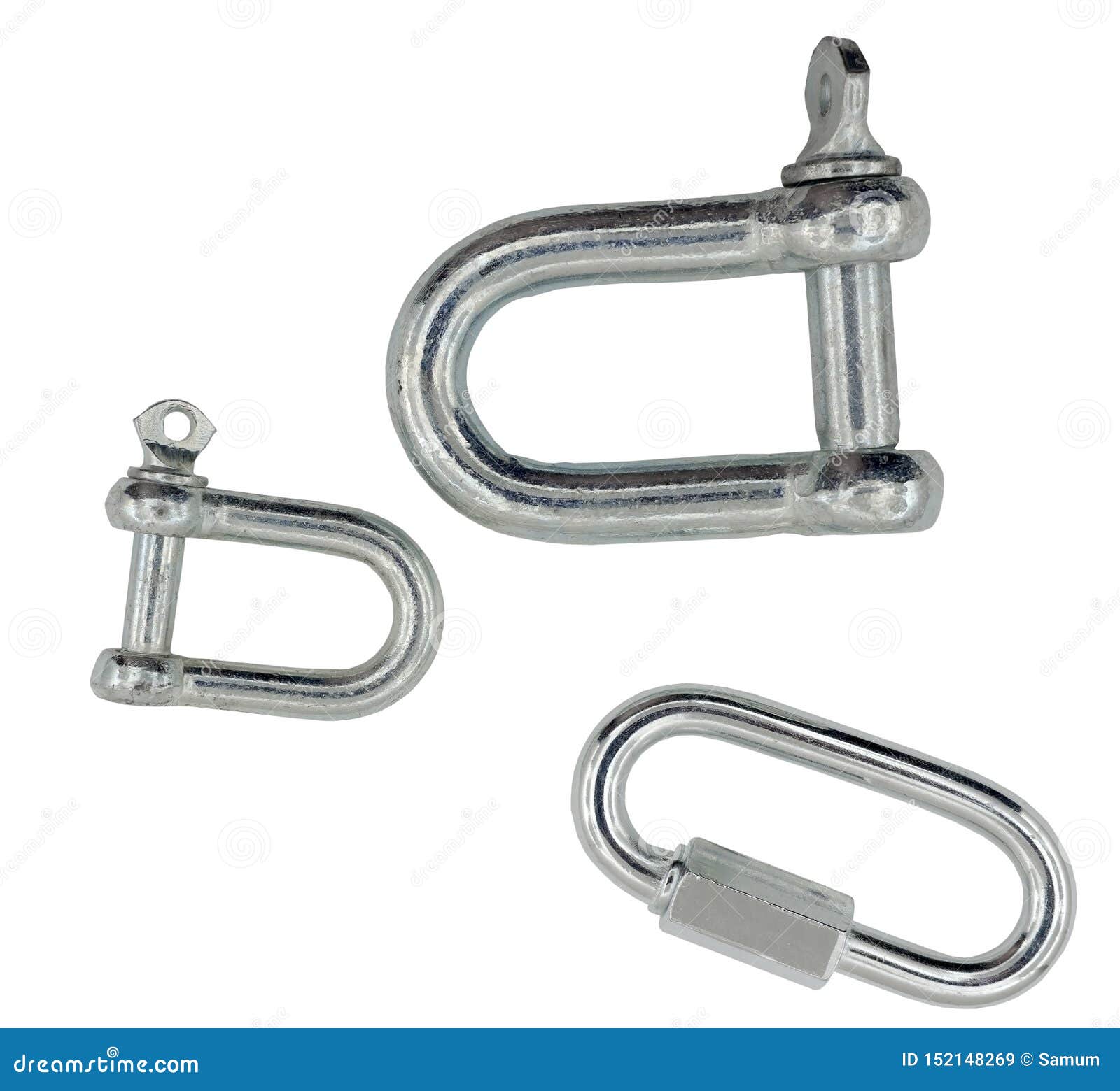 New shackles on white stock image. Image of rigging - 152148269