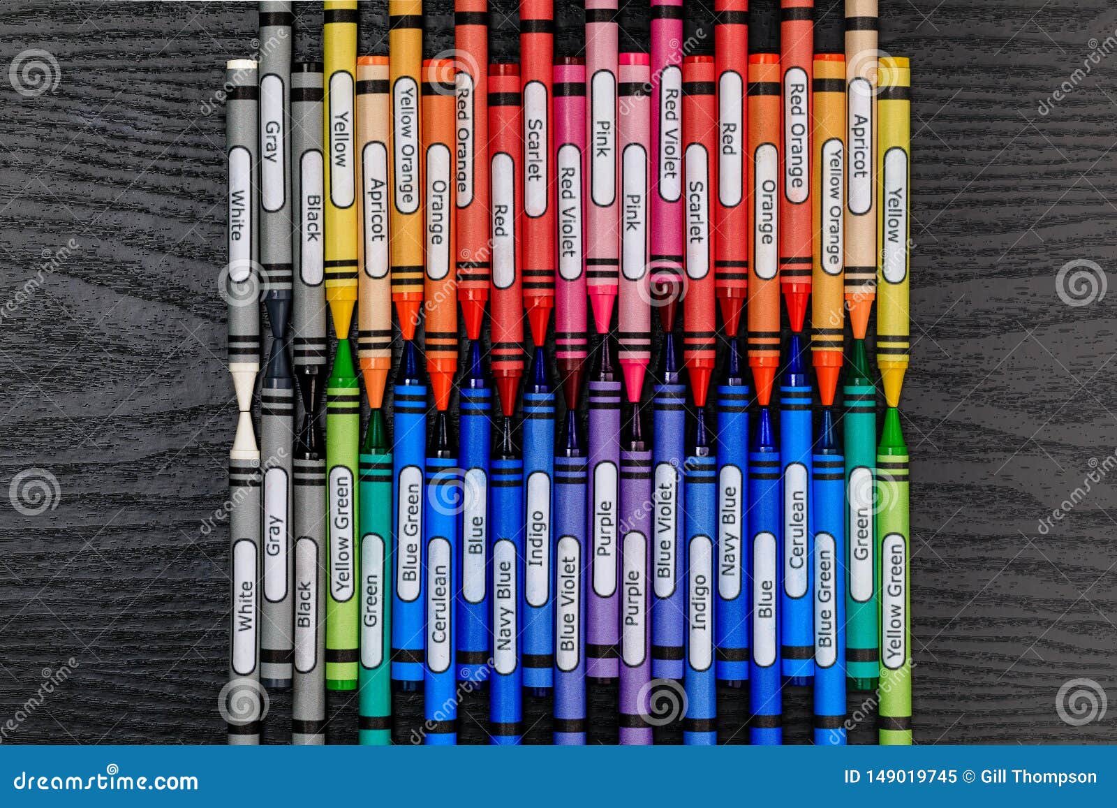 Rows of crayons stock image. Image of wood, collection - 149019745