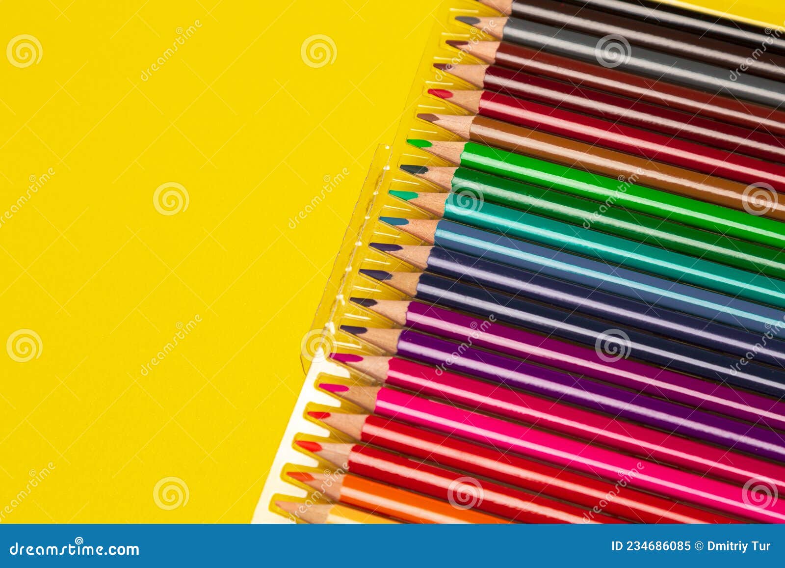 New Sharp Multi-colored Pencils, Set for School To Draw on the Lesson ...