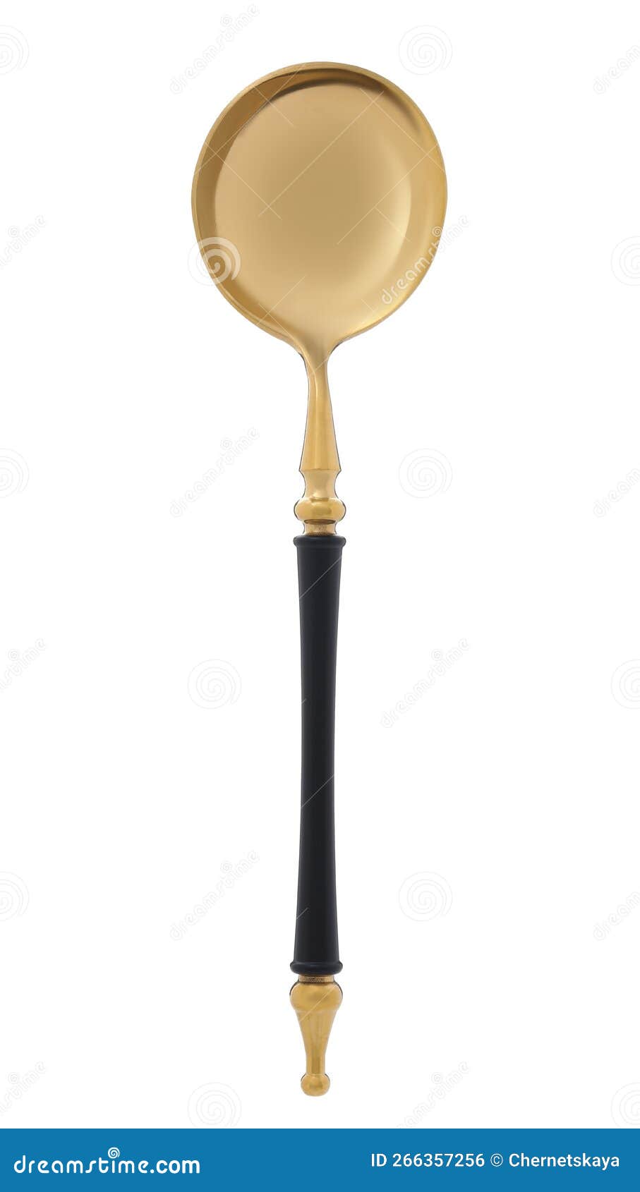 New Shiny Spoon Isolated on White, Top View Stock Photo - Image of ...