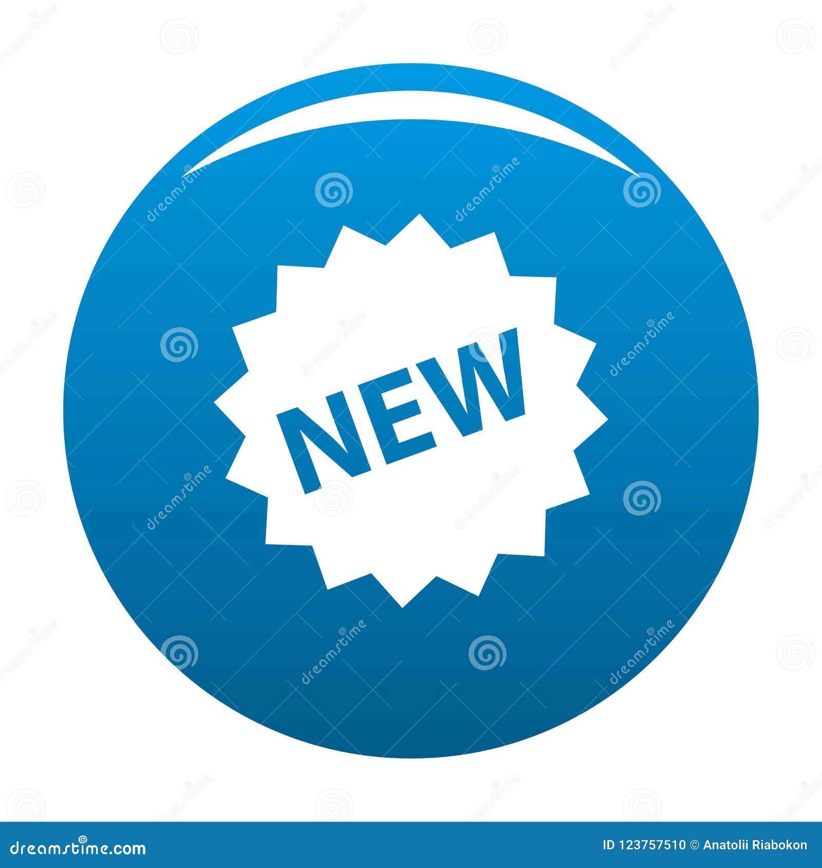 New sign icon blue stock illustration. Illustration of novelty - 123757510