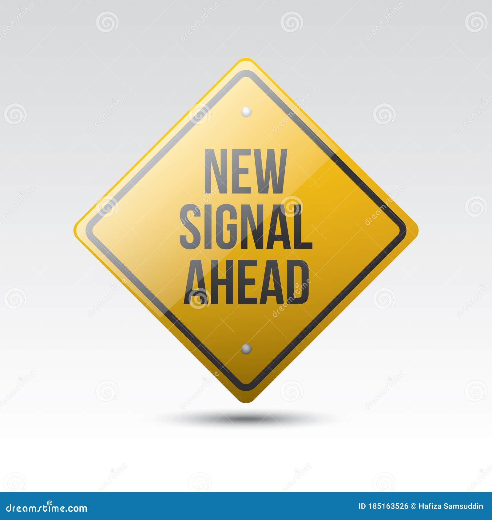 New Signal Ahead Sign. Vector Illustration Decorative Design Stock ...