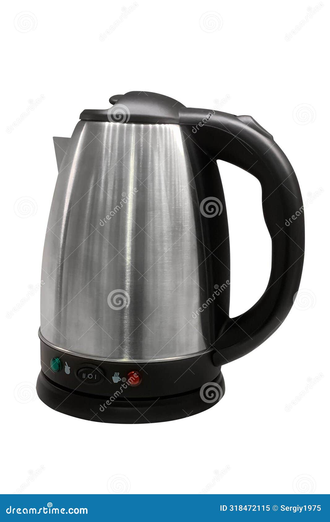 Silver Metal Electric Kettle Isolated on White Background Stock Image ...