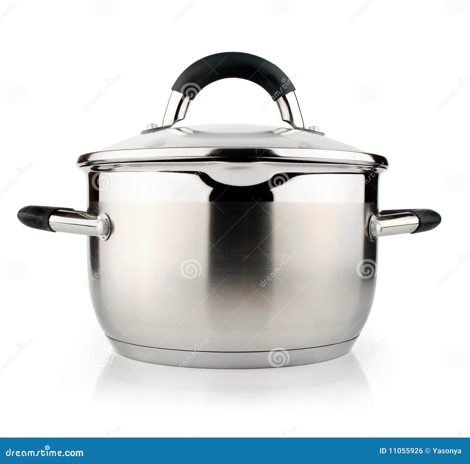 New Silver Pan Isolated on White Stock Photo - Image of glossy, path ...