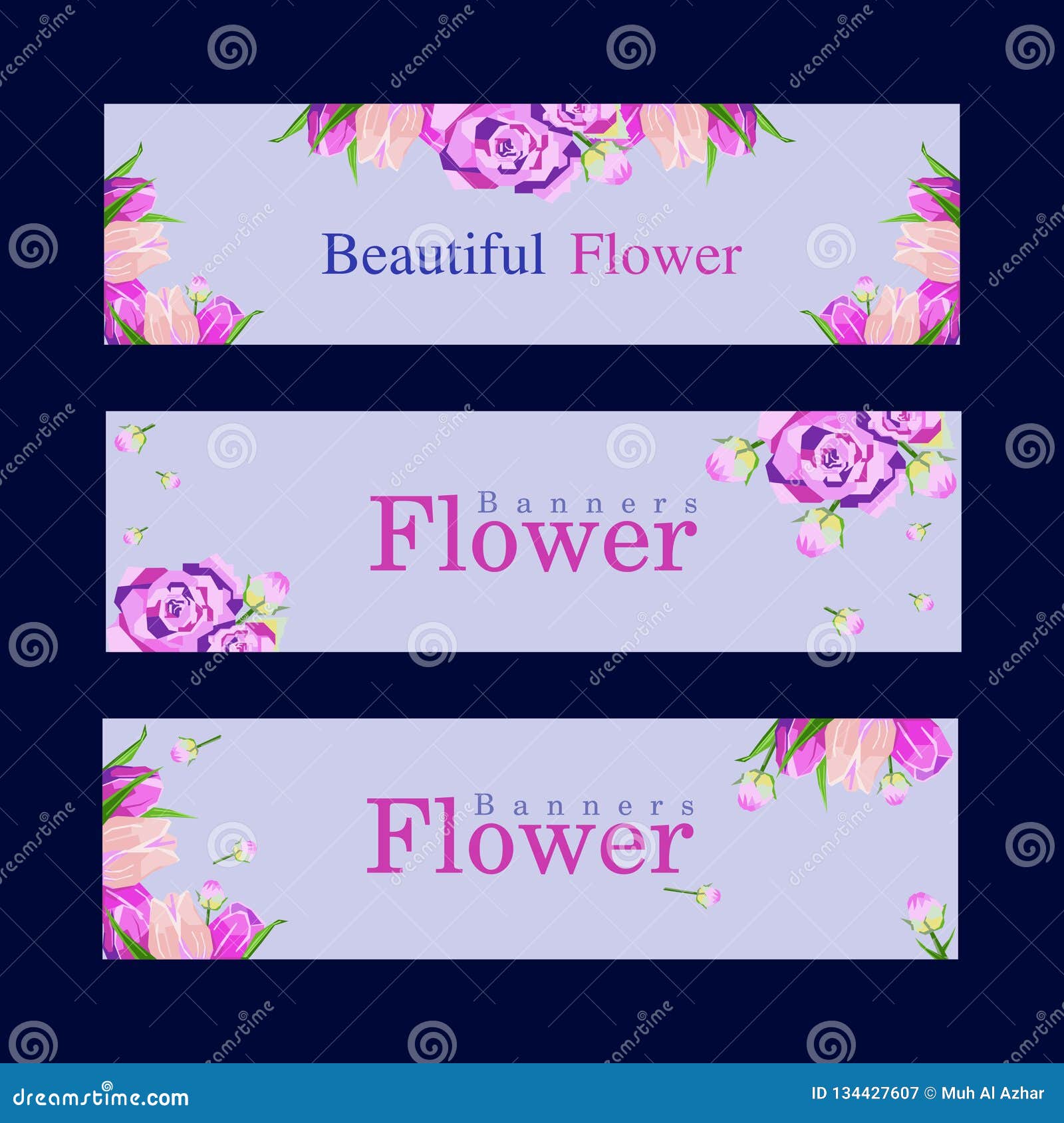 New Simple Flower Banners stock vector. Illustration of green - 134427607