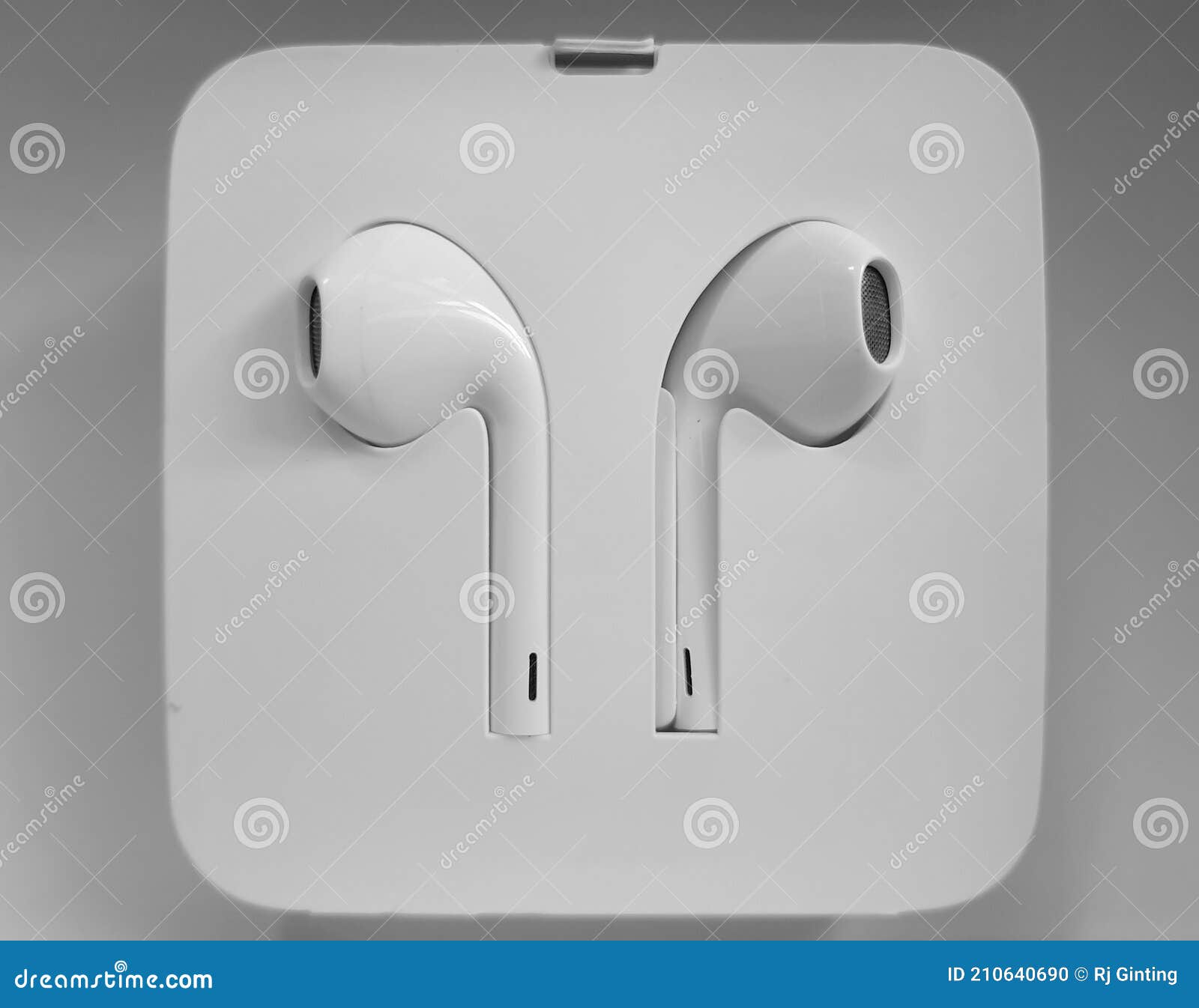 New Simple White Earpods for Music and Communication. Stock Photo ...
