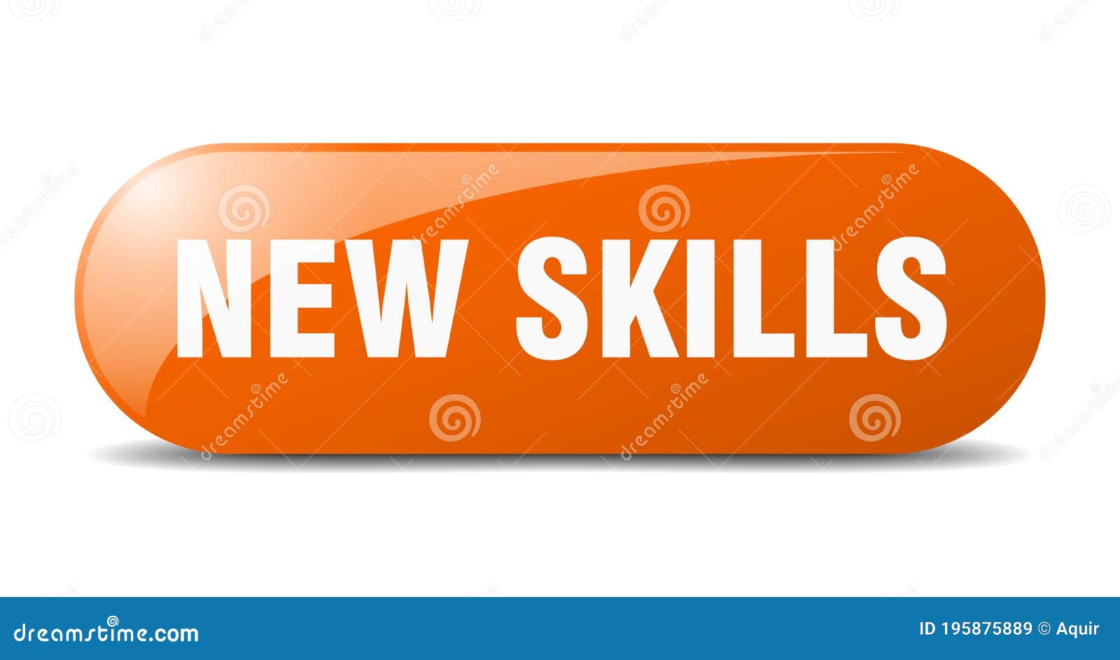 New Skills Button. Sticker. Banner. Rounded Glass Sign Stock Vector ...