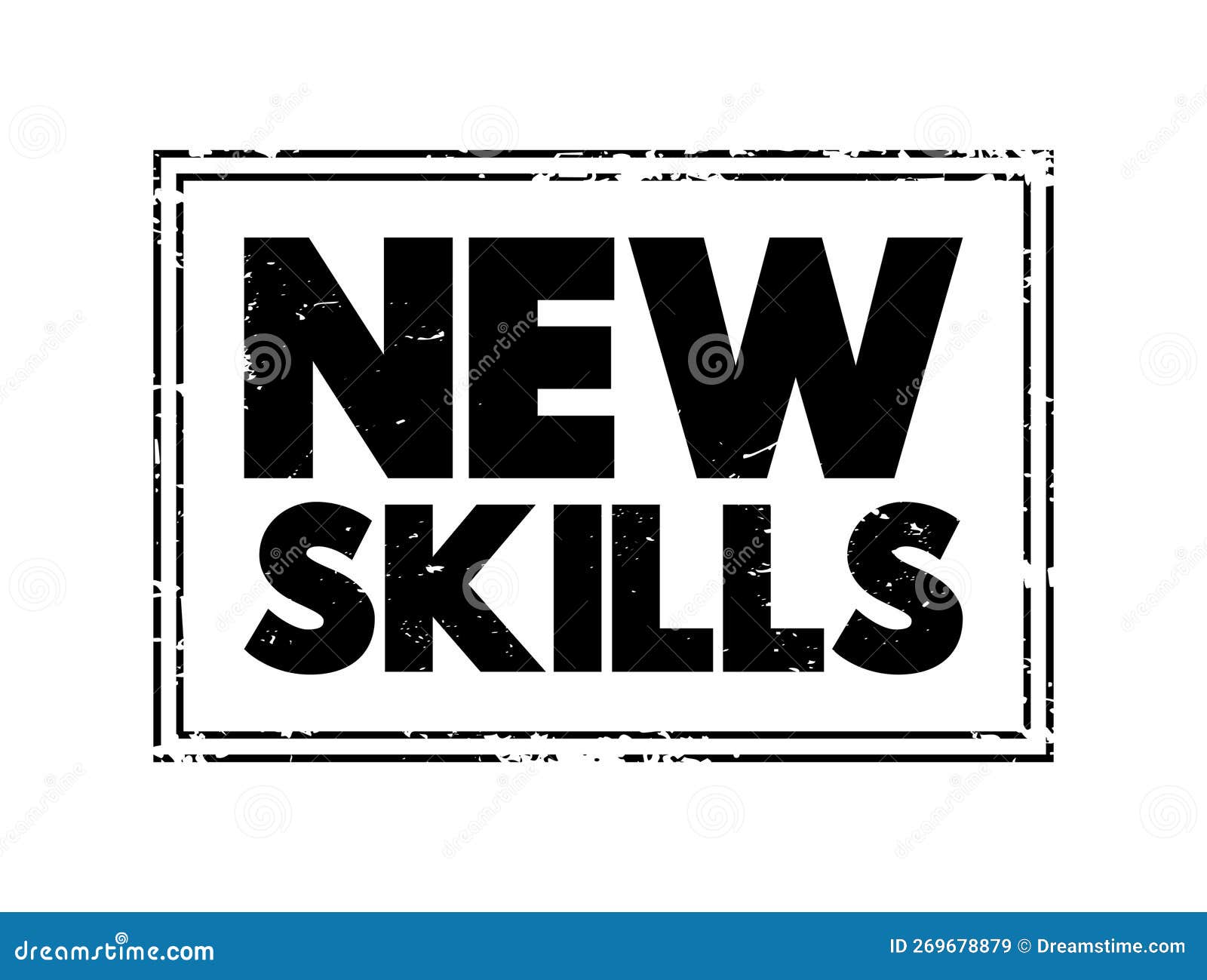 NEW SKILLS Text Stamp Concept for Presentations and Reports Stock ...