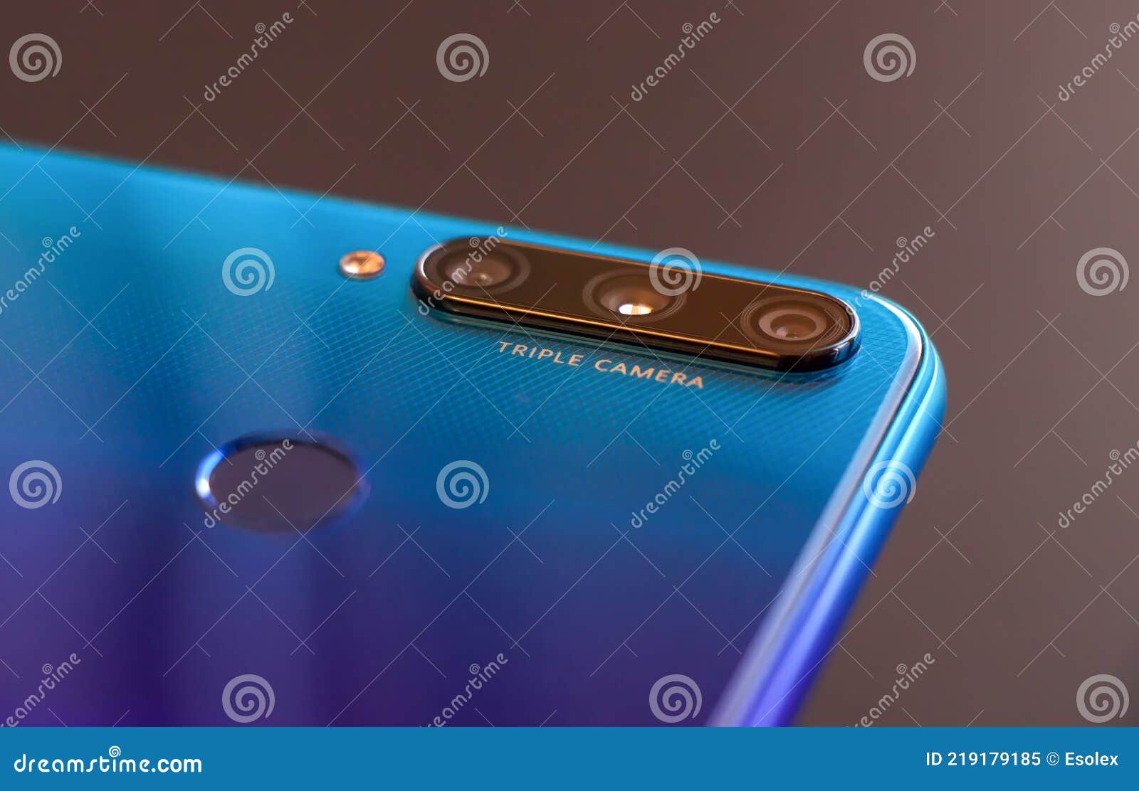 New Smartphone with Three Cameras Close-up Stock Image - Image of ...