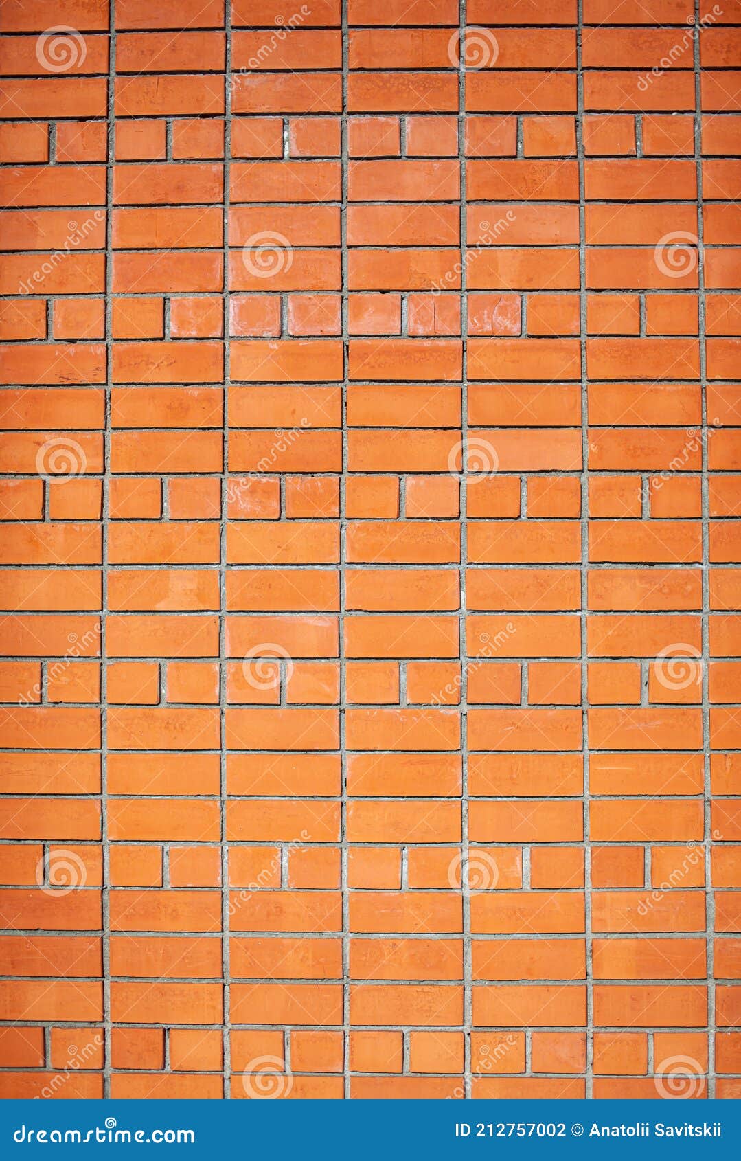 A New, Smooth Red Brick Wall. the Bricks are Laid in Rows Stock Photo ...